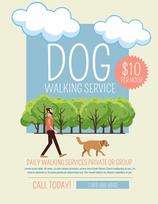 Printable Dog Walking Flyer Template Printable Dog Walking Flyer Template