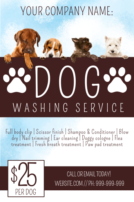 Dog Wash Poster Template | PosterMyWall