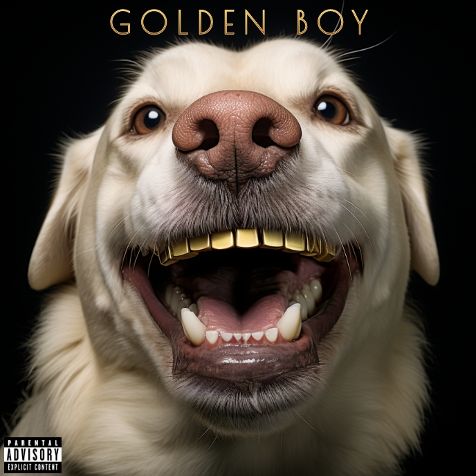 dog with gold grill album cover art Modelo | PosterMyWall