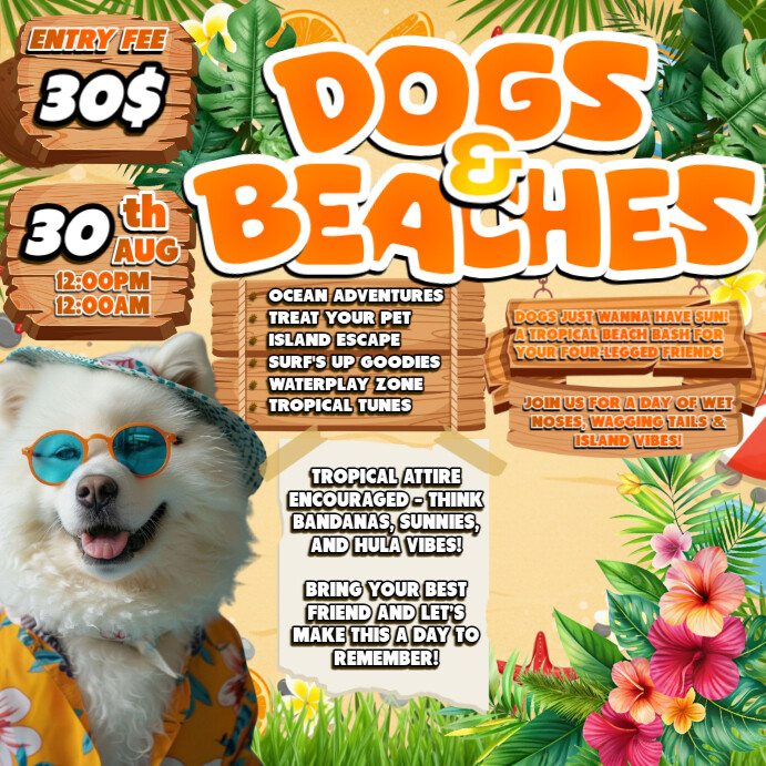 Dogs & Beaches Template | PosterMyWall