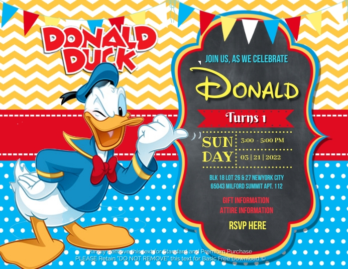 Donald Duck Template | PosterMyWall