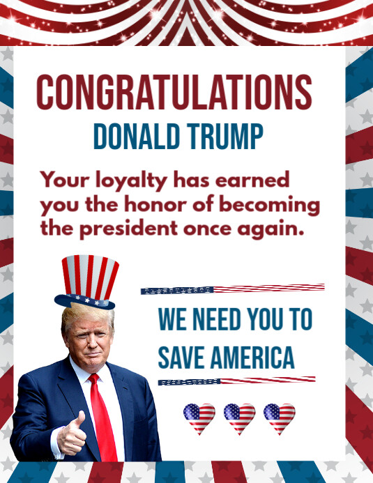Plantilla de donald trump congratulation flyer | PosterMyWall