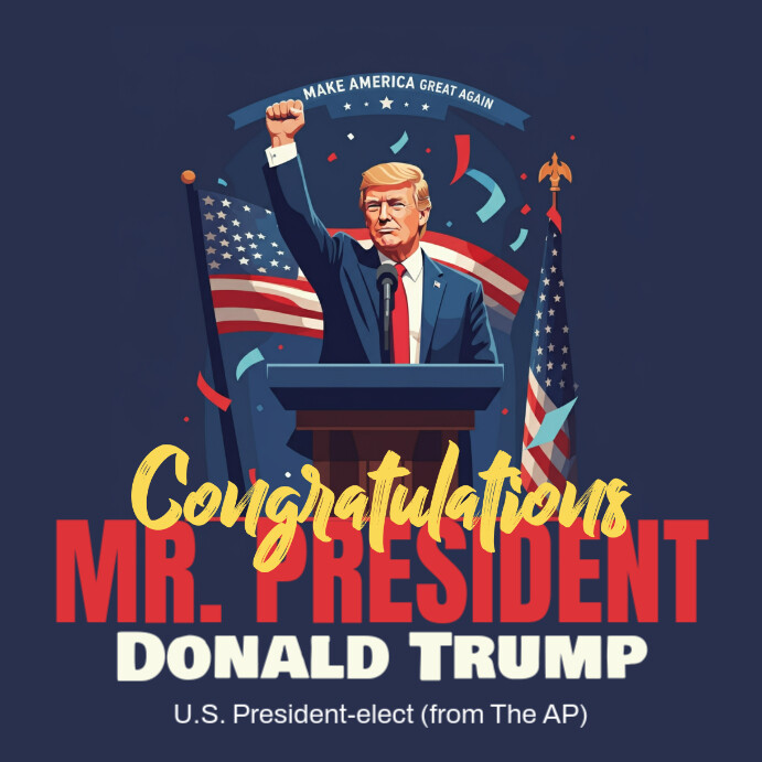 Donald Trump Wins Election Template | PosterMyWall