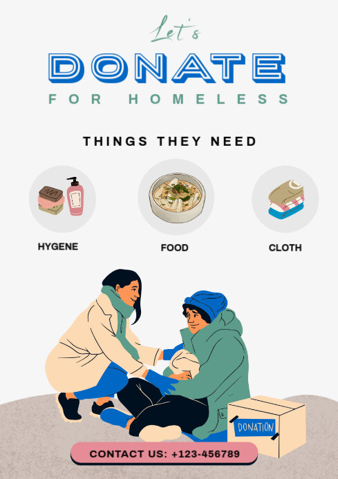 Copy of Donate For Homeless Person Poster Template | PosterMyWall