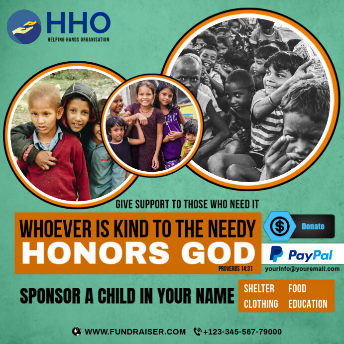 Donation,orphanage,child care,Helping hands, Template | PosterMyWall