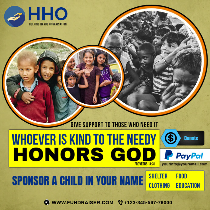 Copy of Donation,orphanage,child care,Helping hands, | PosterMyWall