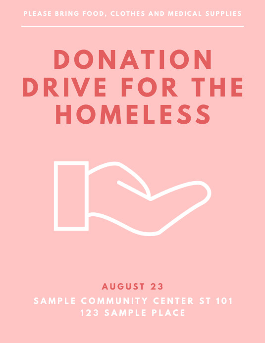 Donation Drive Homeless Flyer Template | PosterMyWall