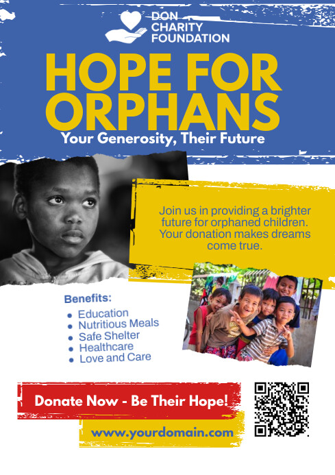 Donation for orphans flyer poster Template | PosterMyWall