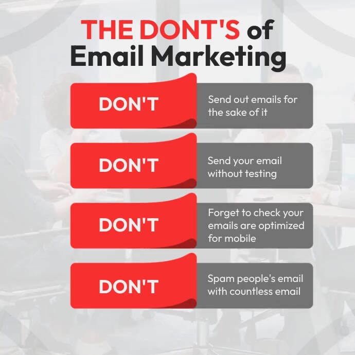 Dont's of Email Marketing Template | PosterMyWall