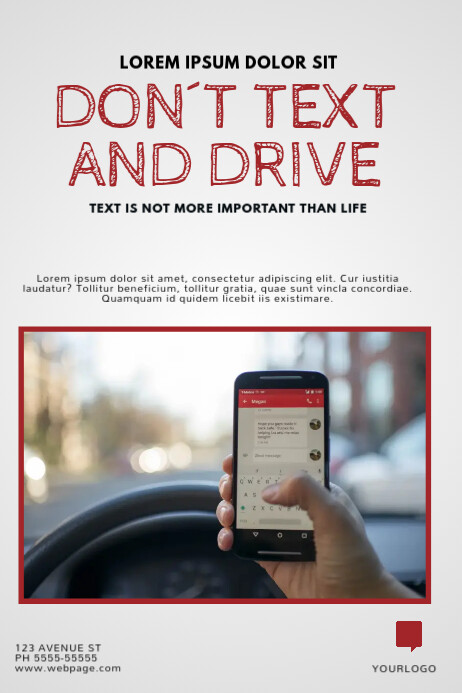 Dont text and drive flyer template | PosterMyWall