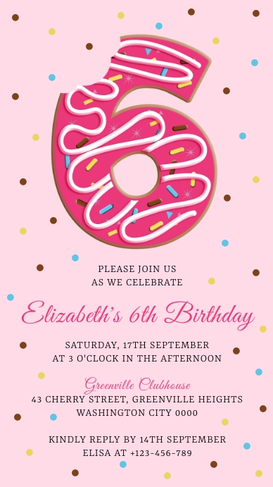Donut Birthday Invitation Template | PosterMyWall