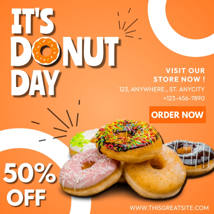 Copy of Donut day promo template | PosterMyWall