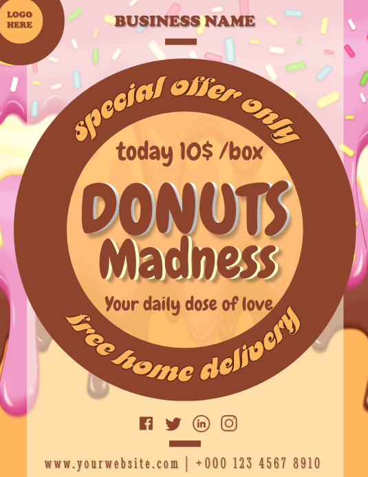Donut Flyer Template | PosterMyWall