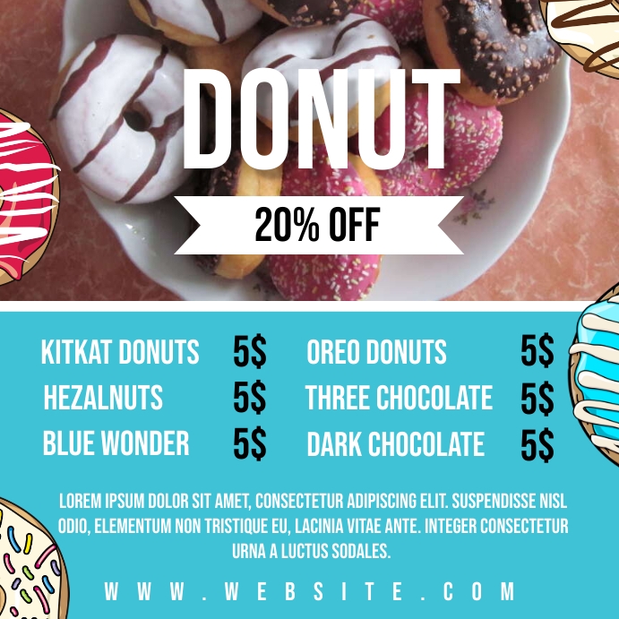 Donut flyers Template | PosterMyWall