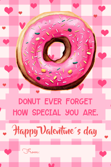 Donut Valentine Tags Printable Template | PosterMyWall