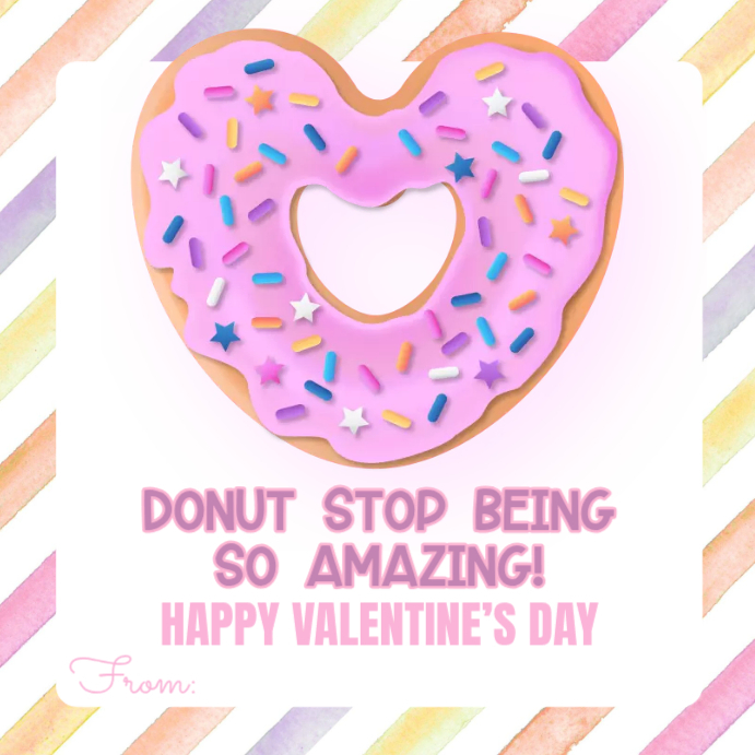 Donut Valentine Tags Printable Template | PosterMyWall