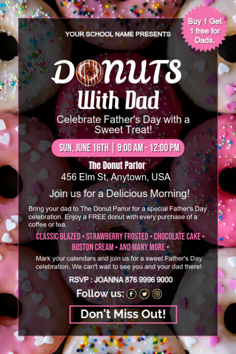 Donut with dad Template | PosterMyWall