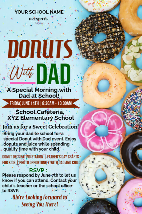 Donut with dad Template | PosterMyWall