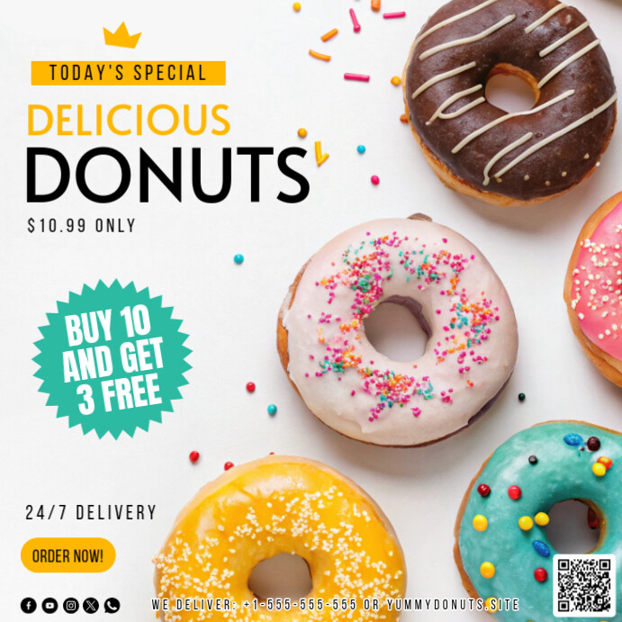 Donuts Banner Template | PosterMyWall