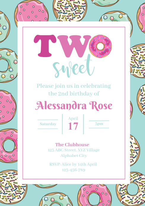 Donuts Birthday Invitation Template | PosterMyWall