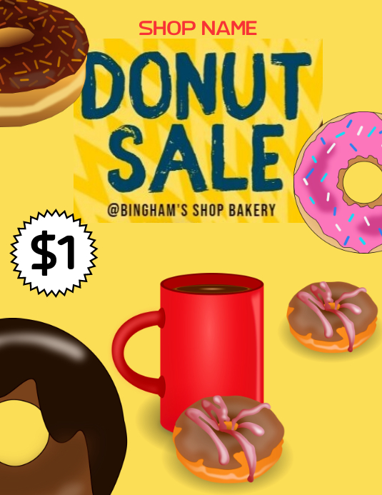 DONUTS DAY FLYER Template | PosterMyWall