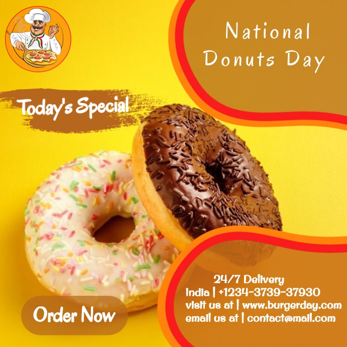 Donuts Day Instagram post template | PosterMyWall