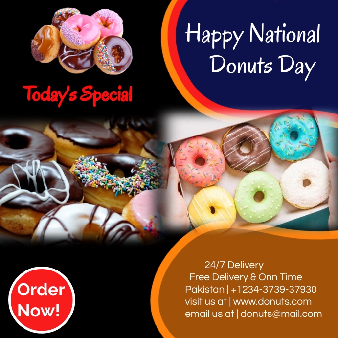 Copy of Donuts Day Instagram post template | PosterMyWall