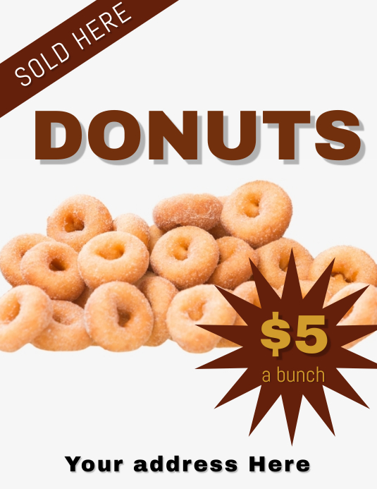 Donat untuk Dijual Brosur Templat | PosterMyWall