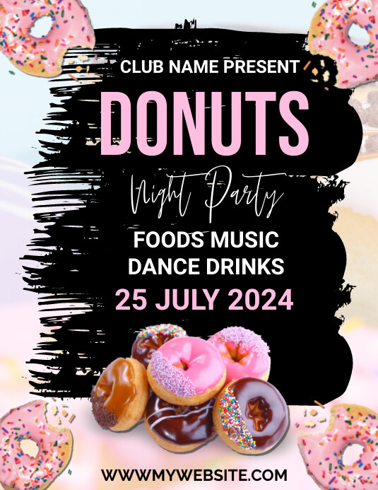donuts night party flyers Template | PosterMyWall