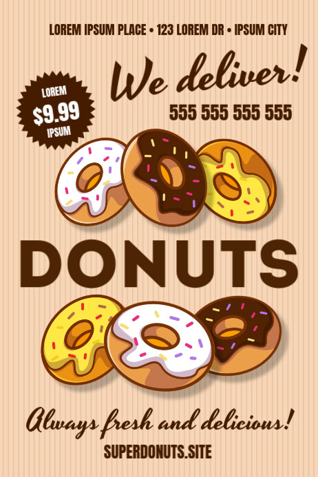 DONUTS POSTER Template | PosterMyWall
