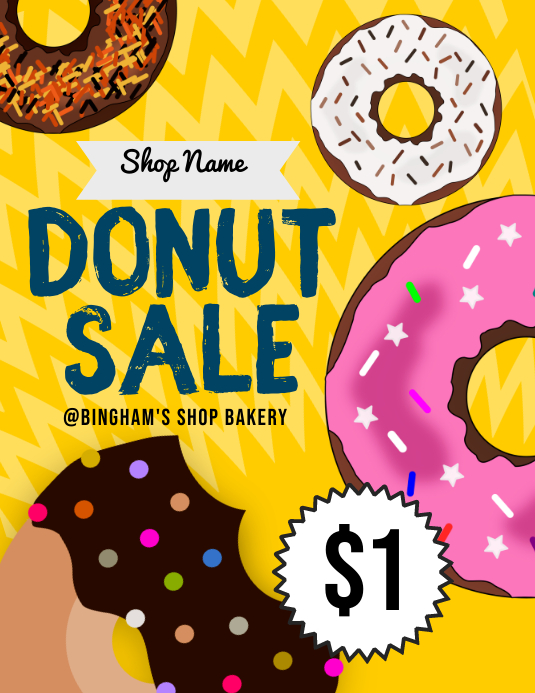 Donuts Sale Flyer Template | PosterMyWall