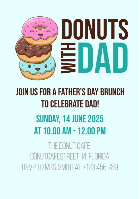 Donuts with dad brunch invitation | PosterMyWall