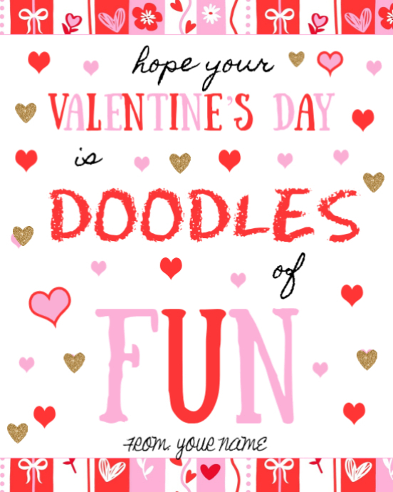 Doodle Valentine Gift Tag Printable, Doodle Valentine Gift Tag ...