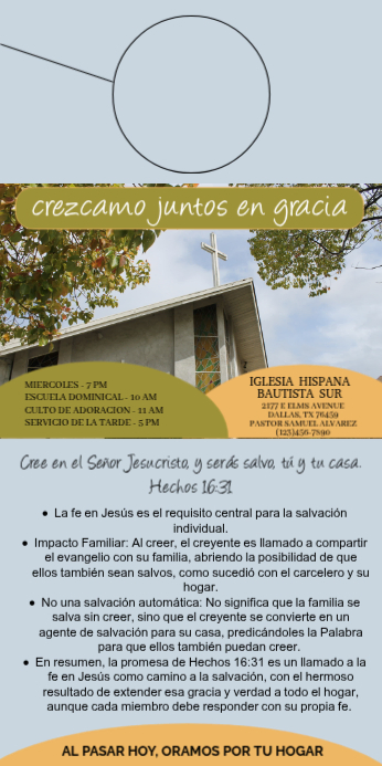 door hanger, church, mission, invitation, christian, iglesia ...