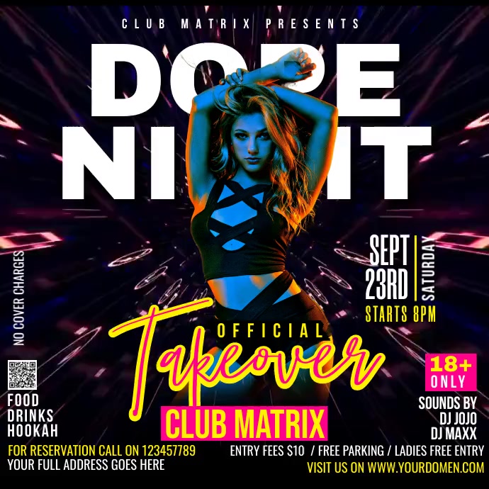 Dope Night takeover Template | PosterMyWall