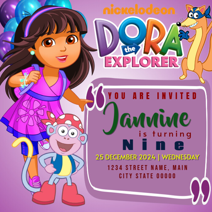 Dora The Explorer Tarpaulin Design