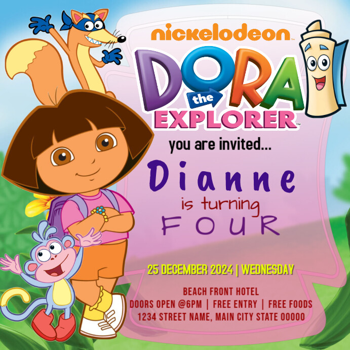 Copy of Dora Birthday Instagram Post | PosterMyWall
