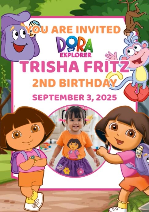 Dora Birthday Invitation Template | PosterMyWall