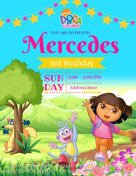 Dora The Explorer Template | PosterMyWall