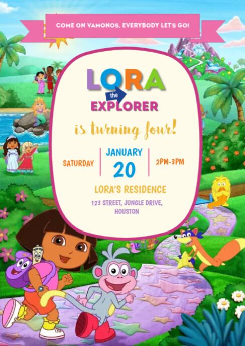 Dora the Explorer Template | PosterMyWall