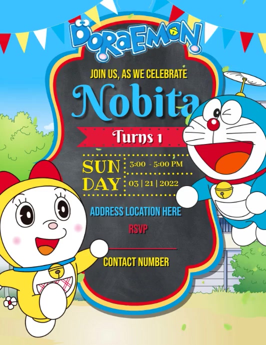 Doraemon Template | PosterMyWall