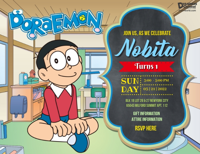 Doraemon Template | PosterMyWall