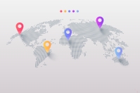 Poly world map infographics design poster Template | PosterMyWall