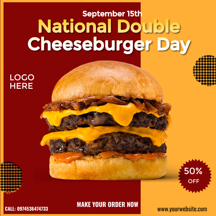 Plantilla de Double Cheeseburger Day | PosterMyWall