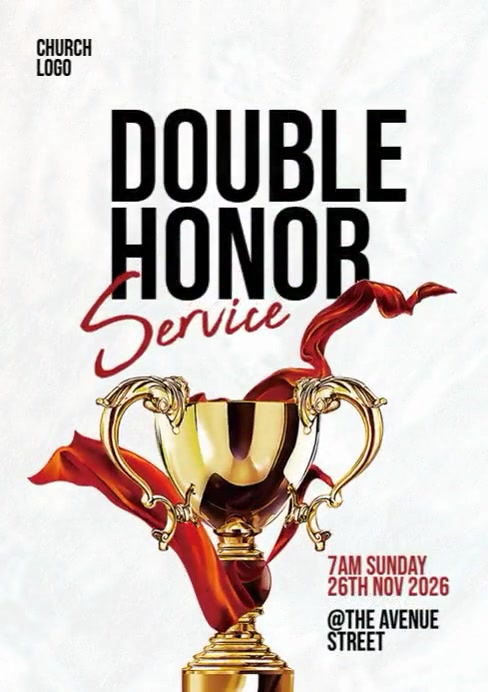 DOUBLE HONOR SERVICE church poster Template | PosterMyWall
