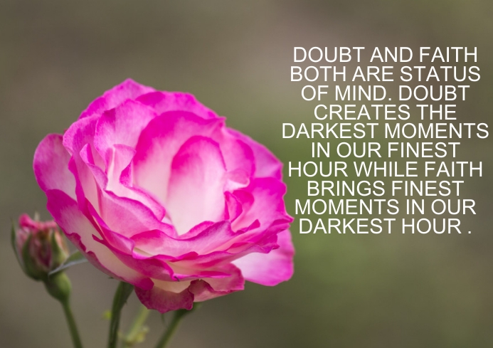 DOUBT AND FAITH QUOTE TEMPLATE | PosterMyWall