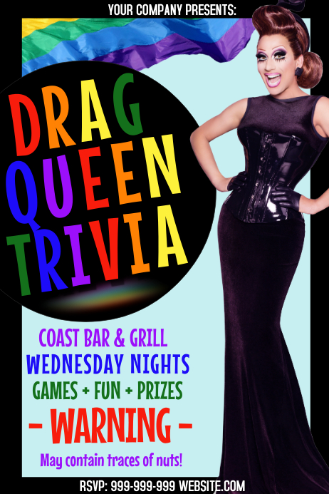 Drag Queen Trivia Poster Template | PosterMyWall