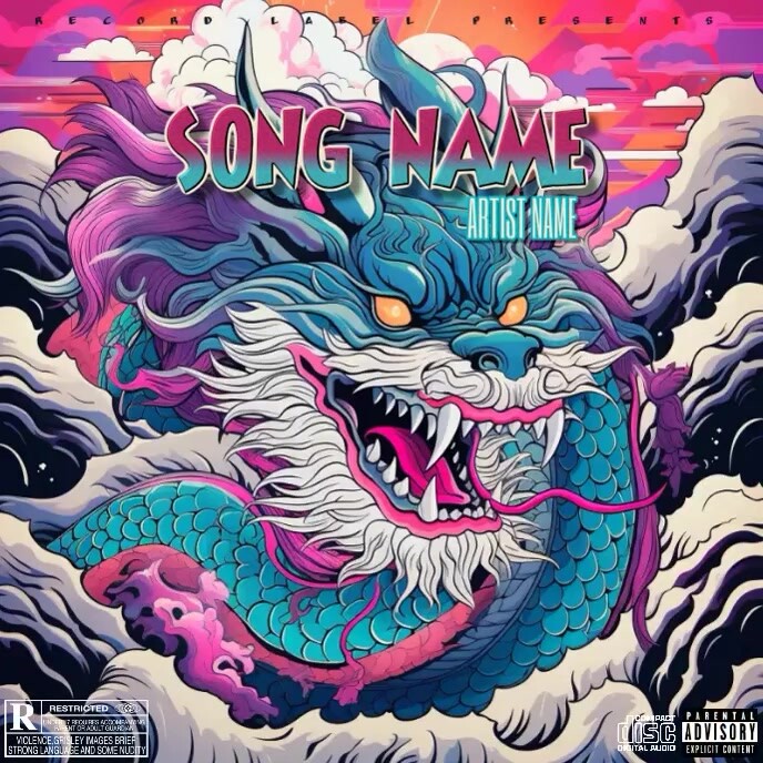 DRAGON ALBUM SONG MIXTAPE COVER TEMPLATE (1) | PosterMyWall