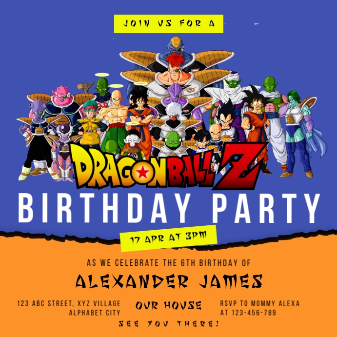 Dragon Ball Z Birthday Invitation (1) Template | PosterMyWall