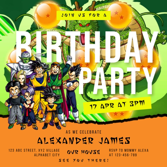 Dragon Ball Z Birthday Invitation (2) Template | PosterMyWall